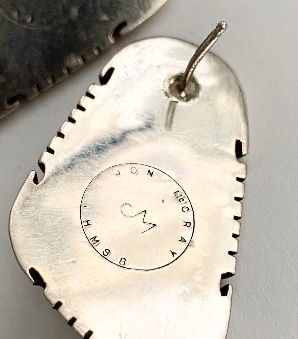 RESERVED Long Lapis Earrings Vintage Native American Navajo Sterling ...