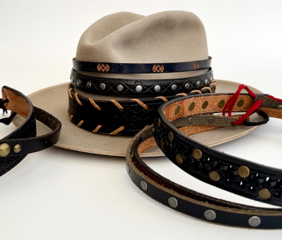 Western Leather Hat Band Handmade Cowboy Hat Band Rep… - Gem
