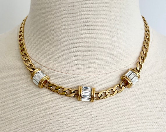 Monet Gold Chain Necklace Vintage 80s 90s Chunky Gold… - Gem