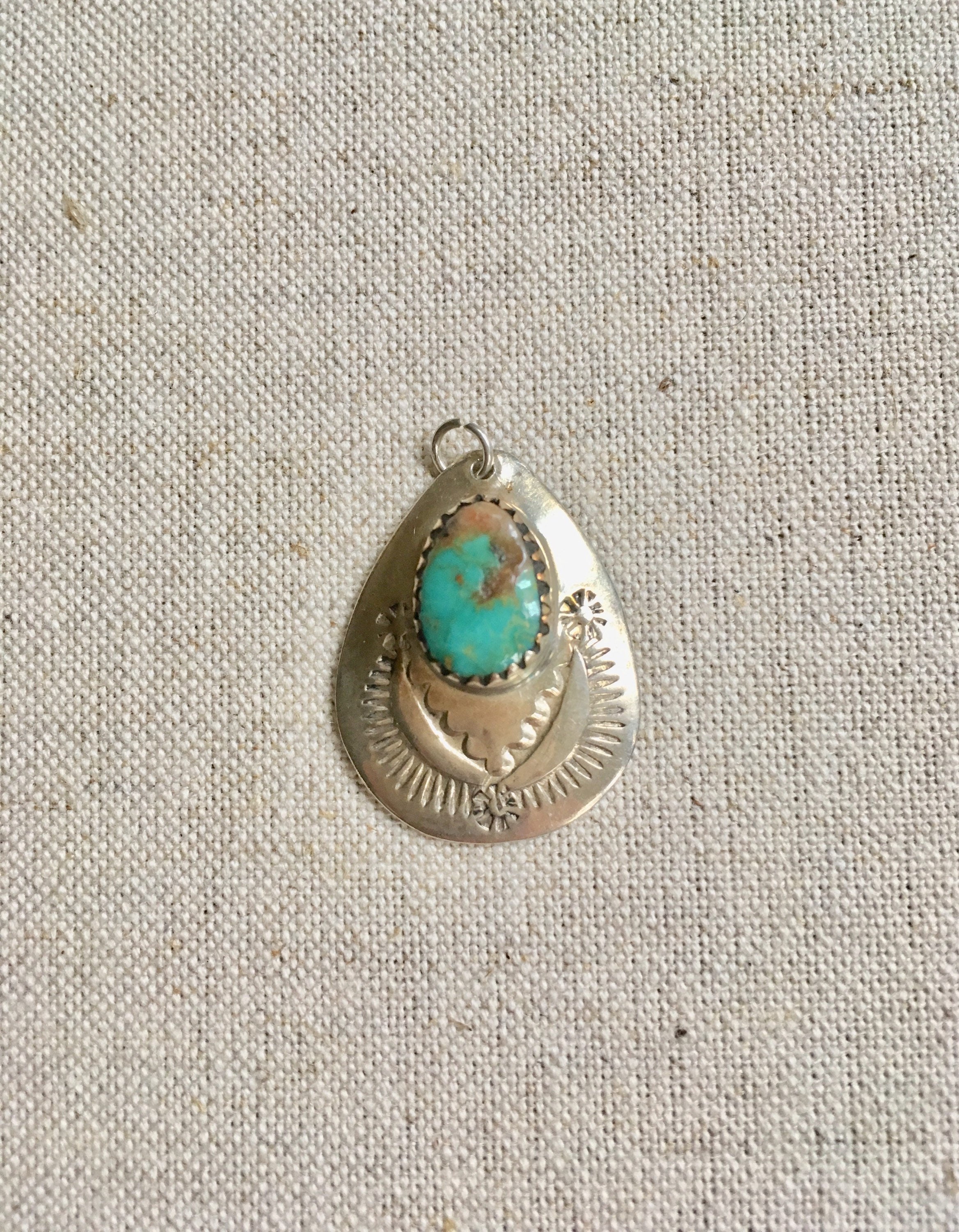 Vintage Turquoise Sterling Pendant Sterling Silver and Turquoise ...