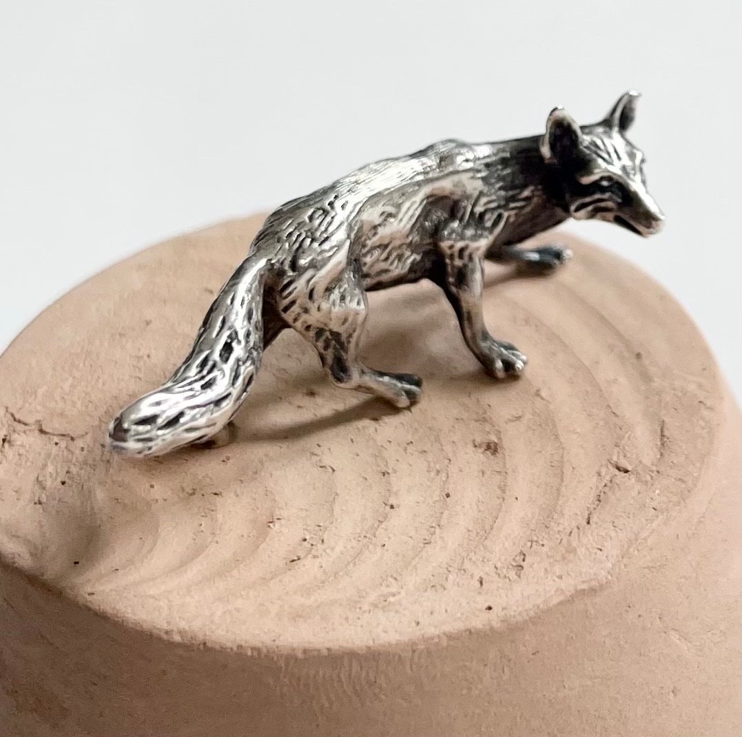 800 Silver Fox Figurine Vintage Vintage Animal Figure Solid 800 Silver ...