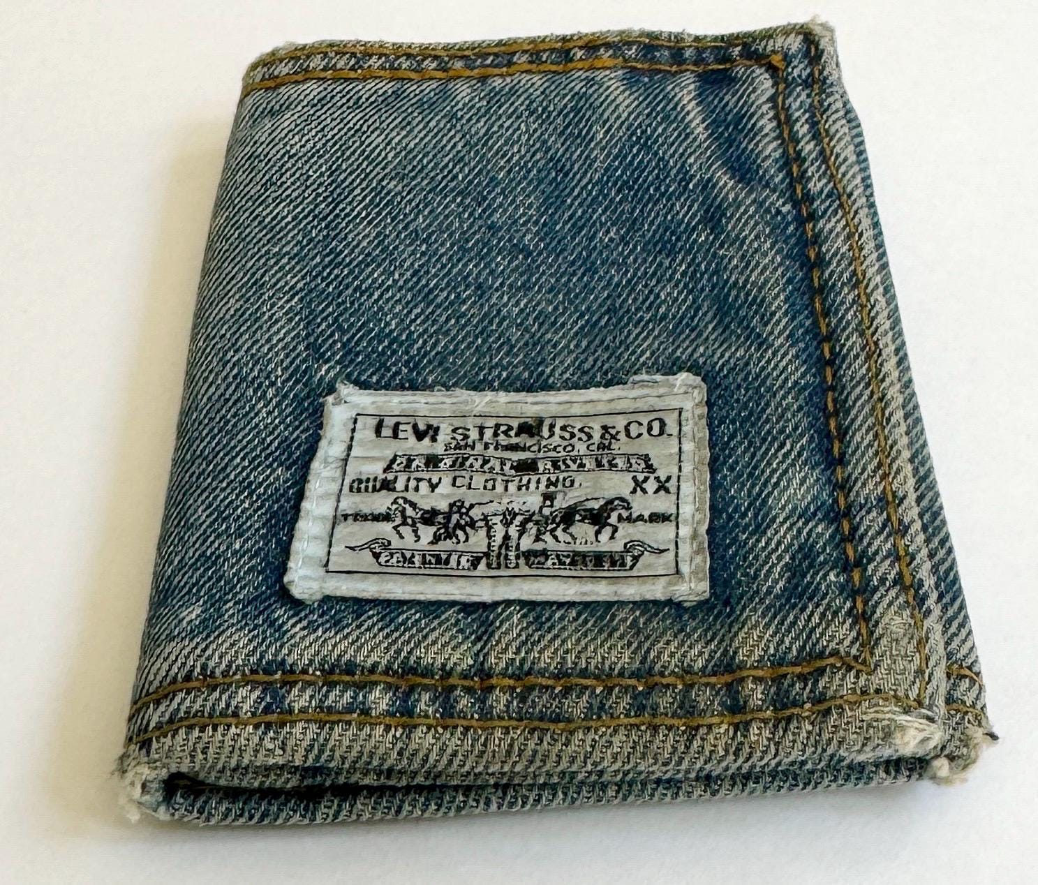 80s Levis Denim Wallet Billfold Vintage Mens Wallets Worn Distressed ...