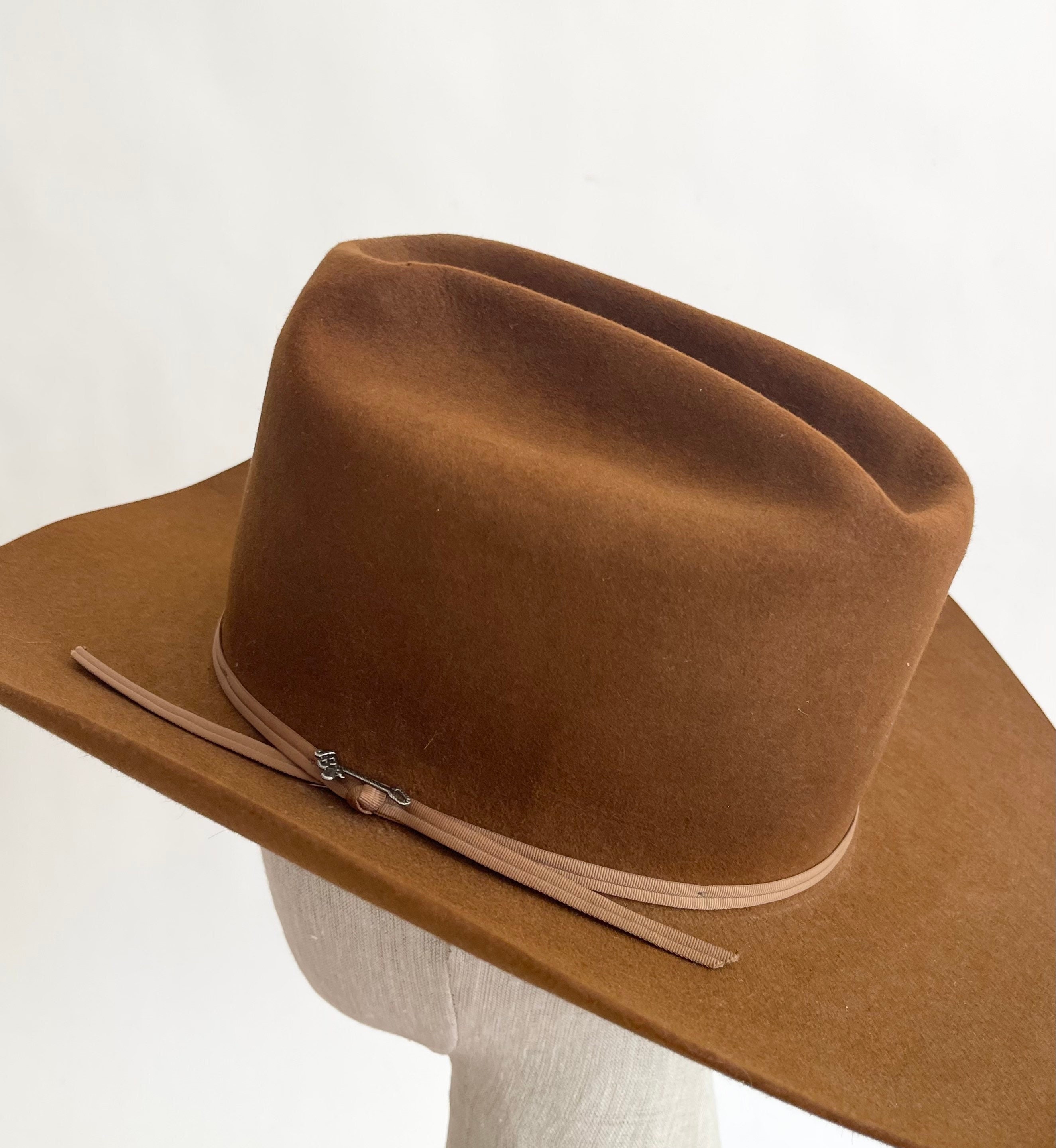 Beat Up Stetson Hat Cowboy Hat Fedora Brown Beaver STETSON JBS Hat Pin ...