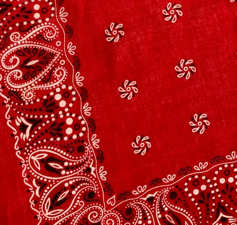 Fast Color Red Bandana Vintage 60s Lightweight All Cotton - Etsy