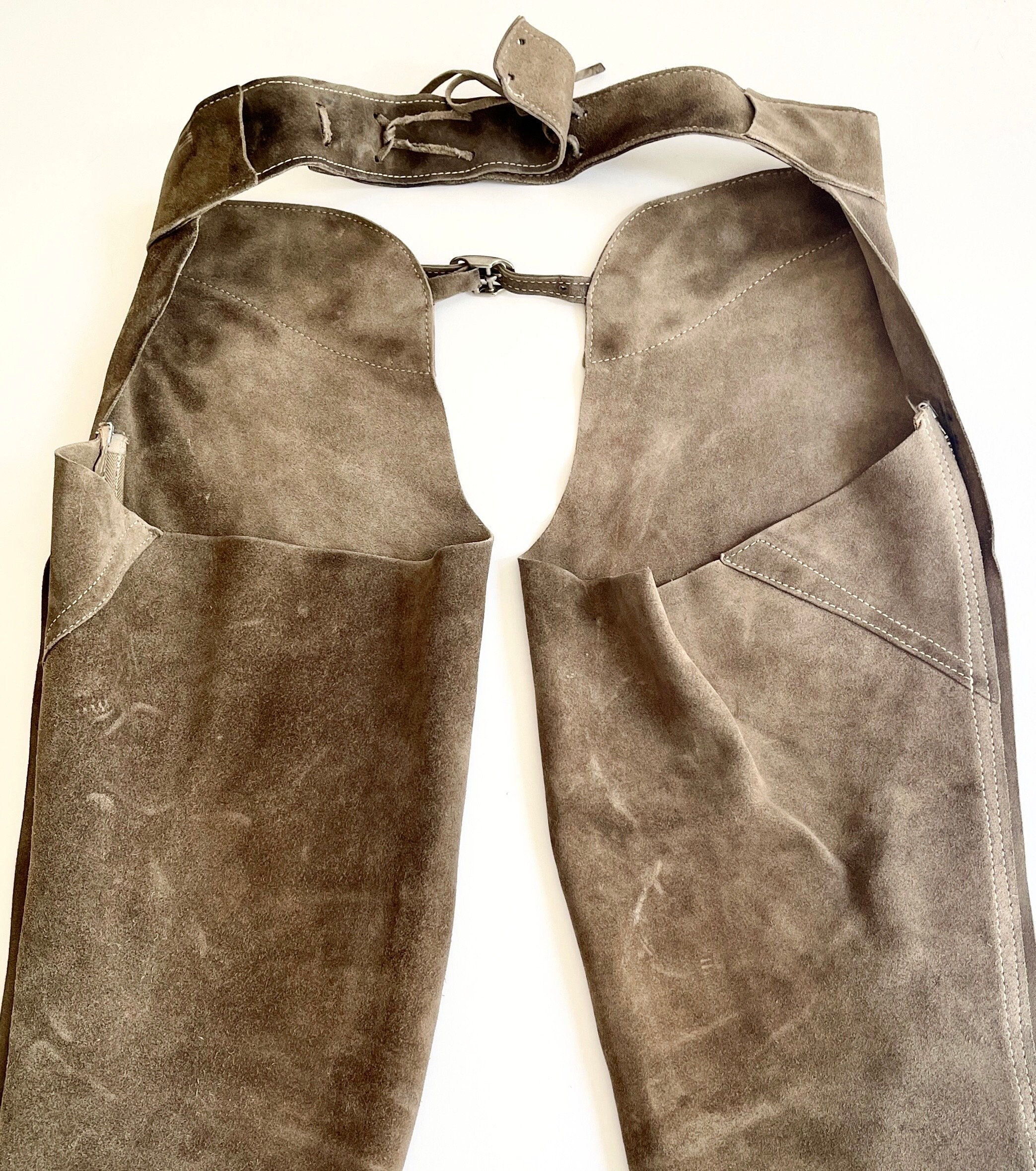 Old Leather Cowboy Chaps Distressed Worn Aged Rugged Vintage Rodeo ...
