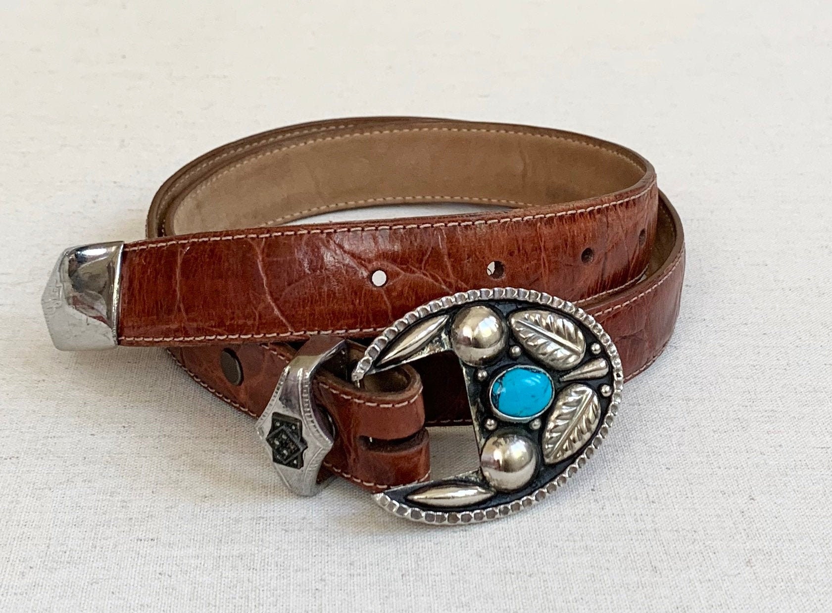 RESERVED Judith Jack Turquoise Belt Decorative Western Alpaca Mexico ...