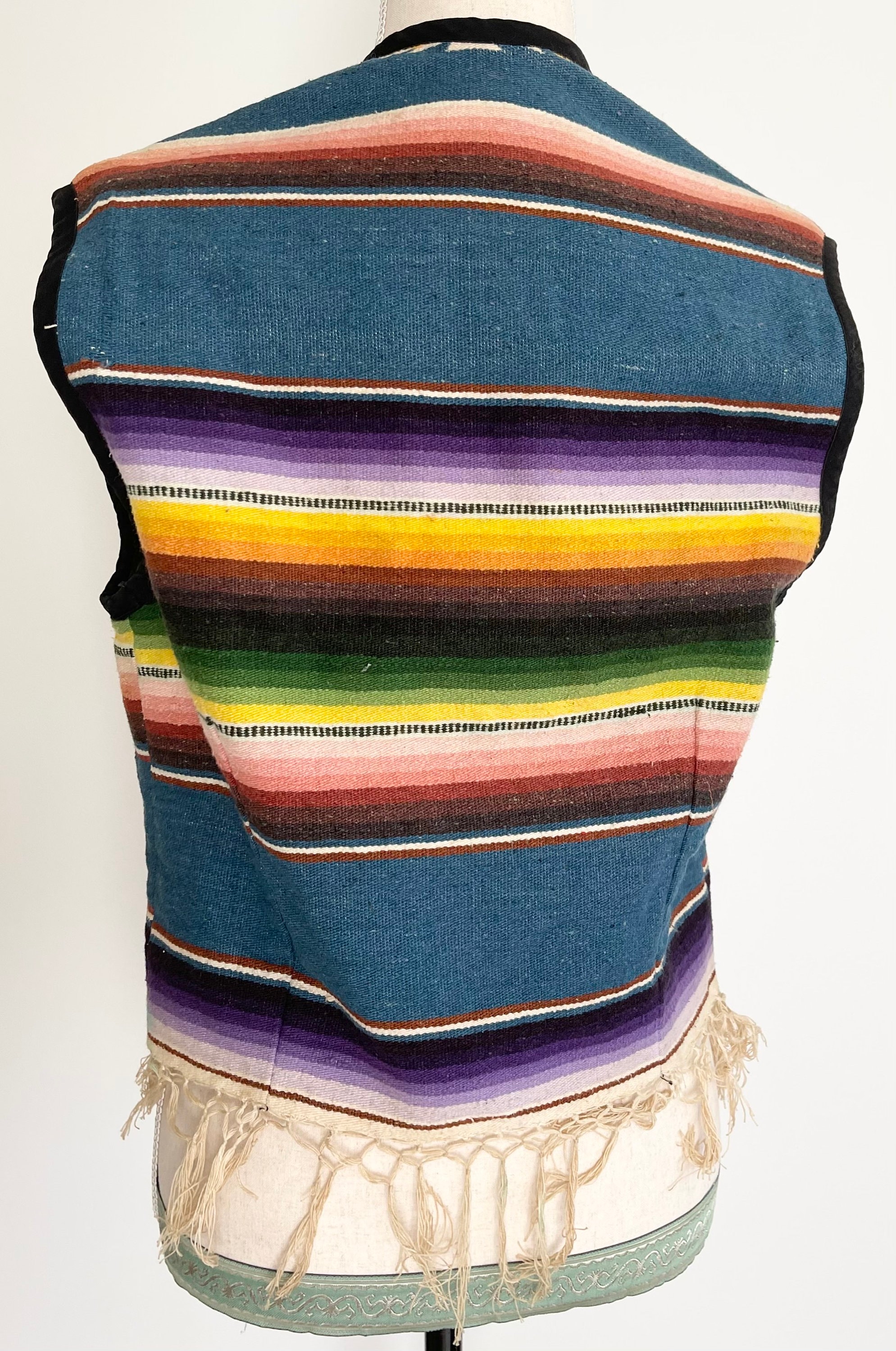 Blue Serape Southwest Vest Vintage Repurposed 60s Serape Crafted into a ...