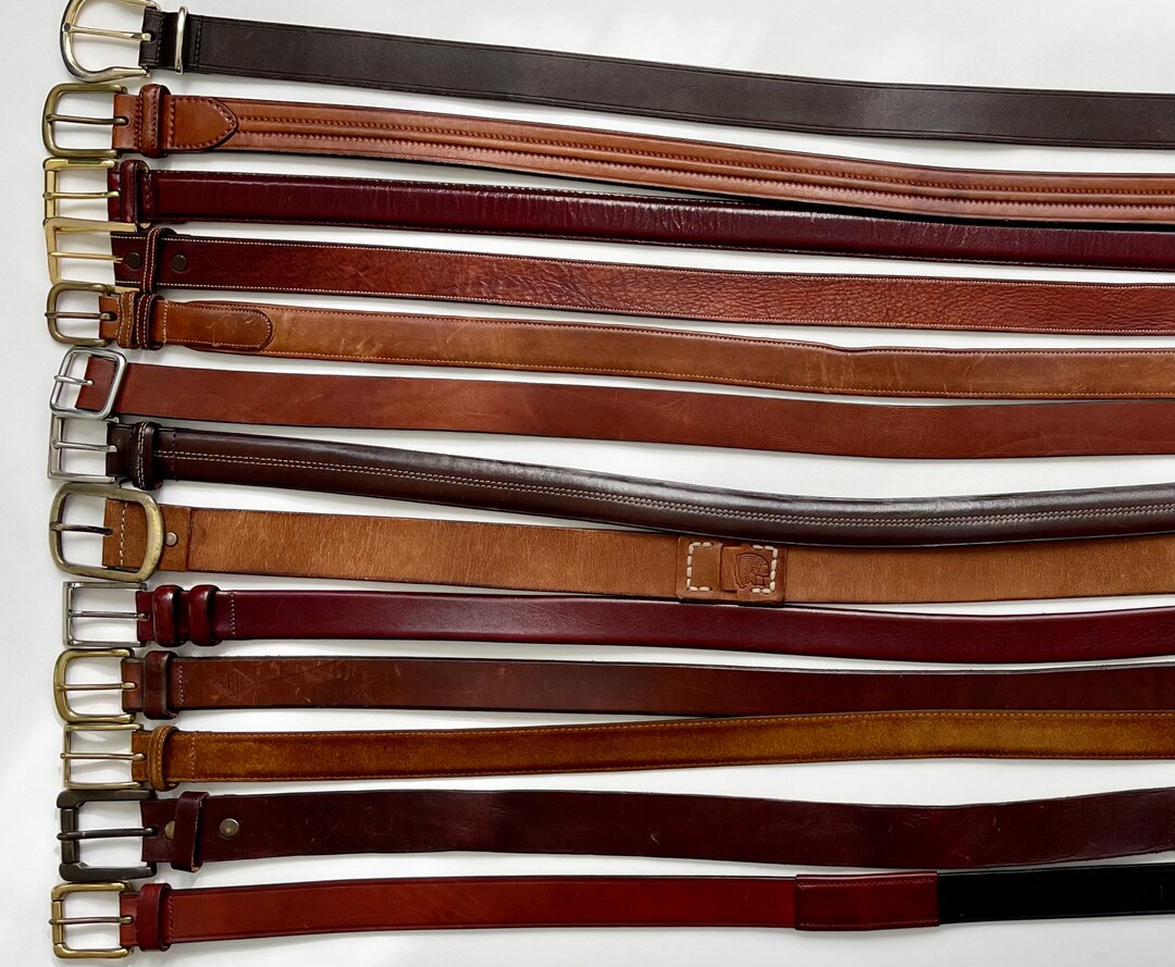 Solid Brown Leather Belt Plain Simple Minimalist Dress Belts Vintage ...