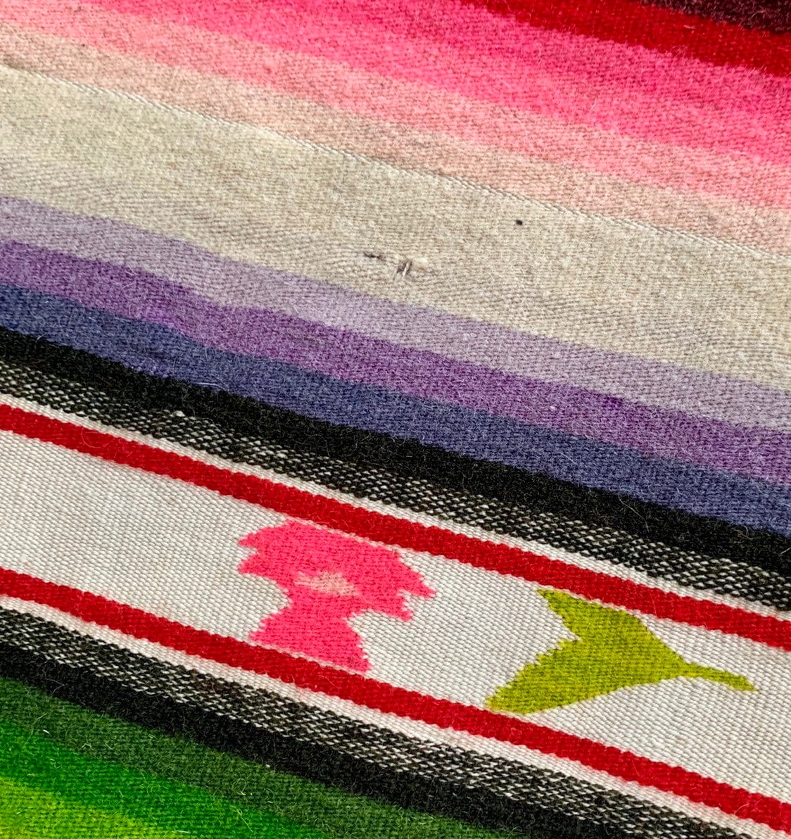 Antique Serape Saltillo Hand Woven Runner Textile Mat Wall Hanging Rug ...