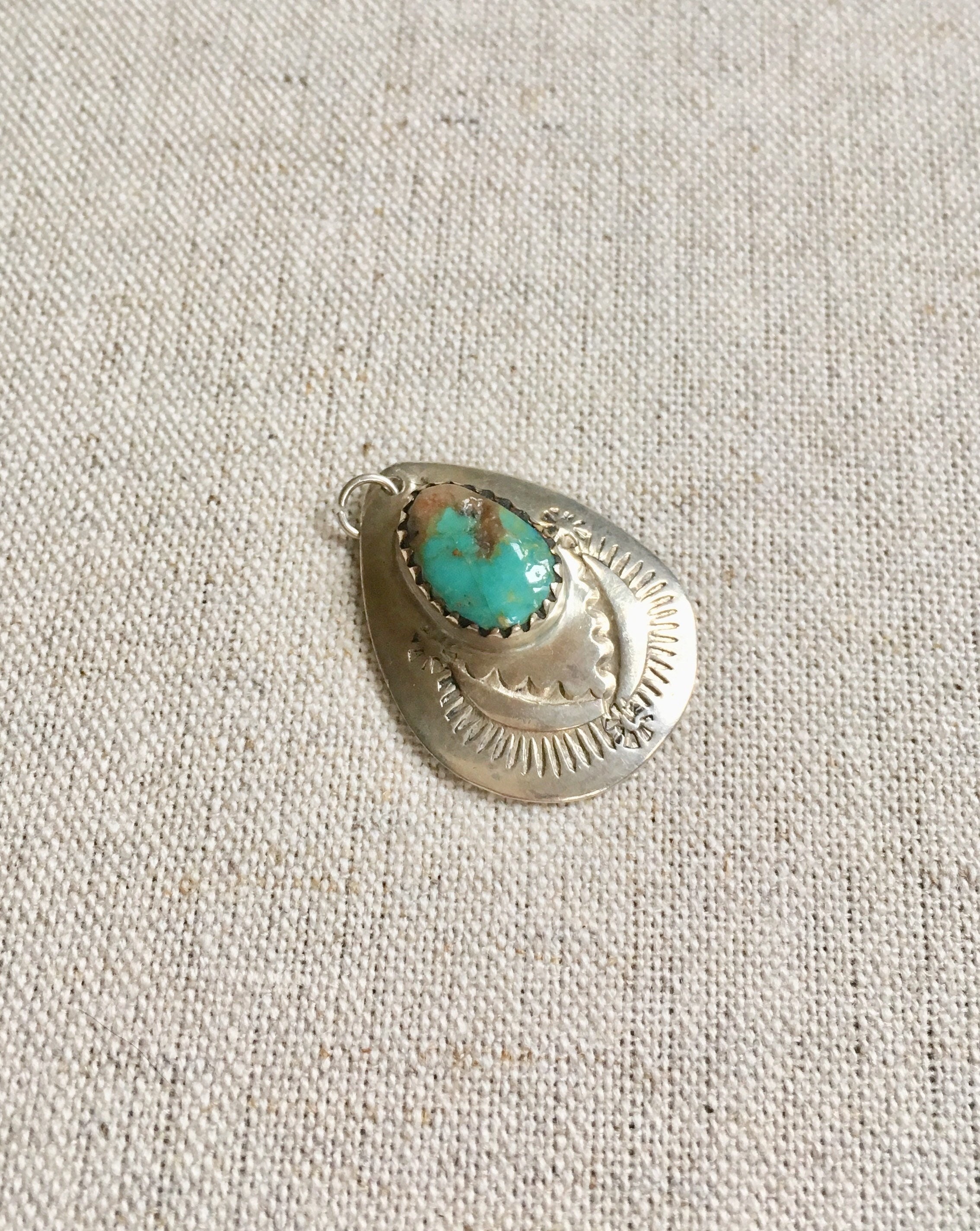 Vintage Turquoise Sterling Pendant Sterling Silver and Turquoise ...