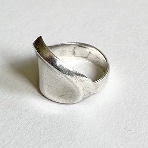 Sculptural Sterling Silver Ring Modernist Vintage 925 Silver Wavy ...