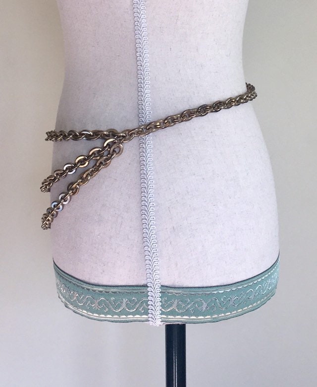 80s Gold Chain Belt Vintage Belts Adjustable Length Chain Link Rock and ...