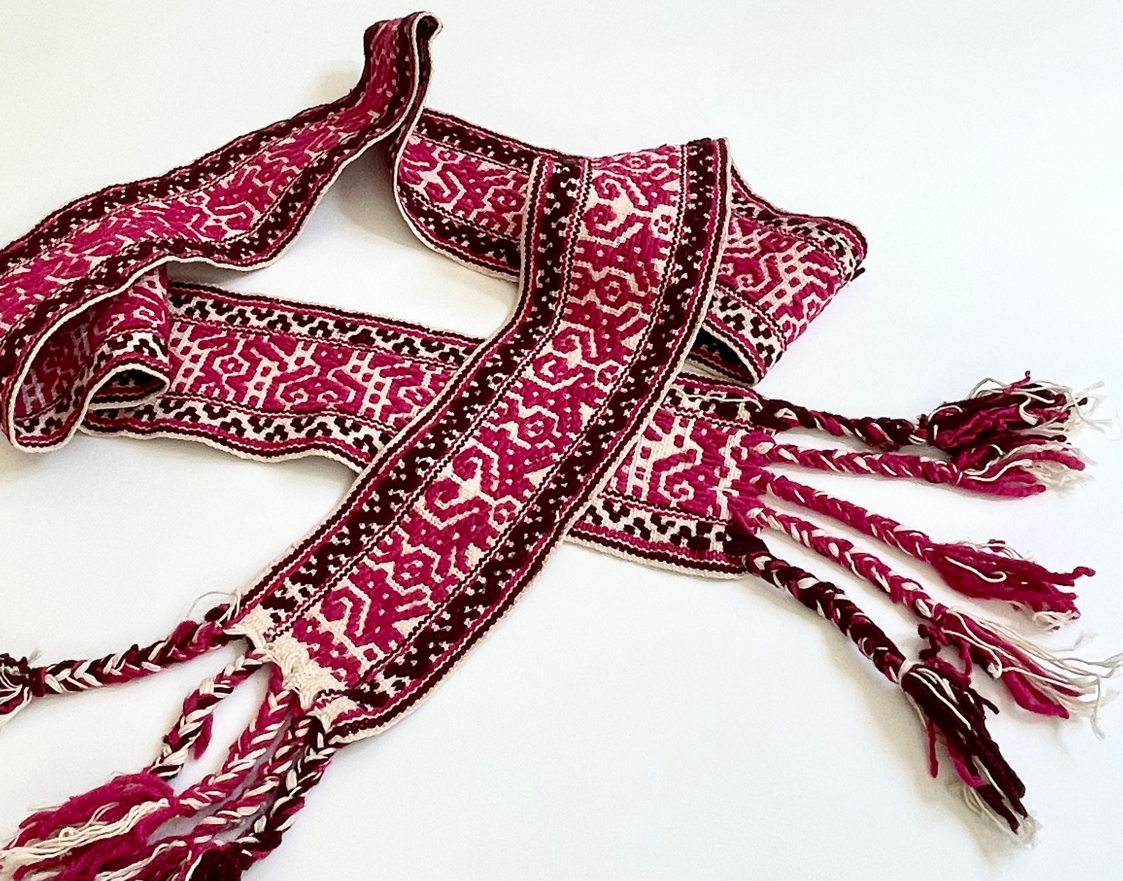 Handwoven Wool Sash Belt 4 Wide Tie Waist Belt Vintage Ethnic Boho ...