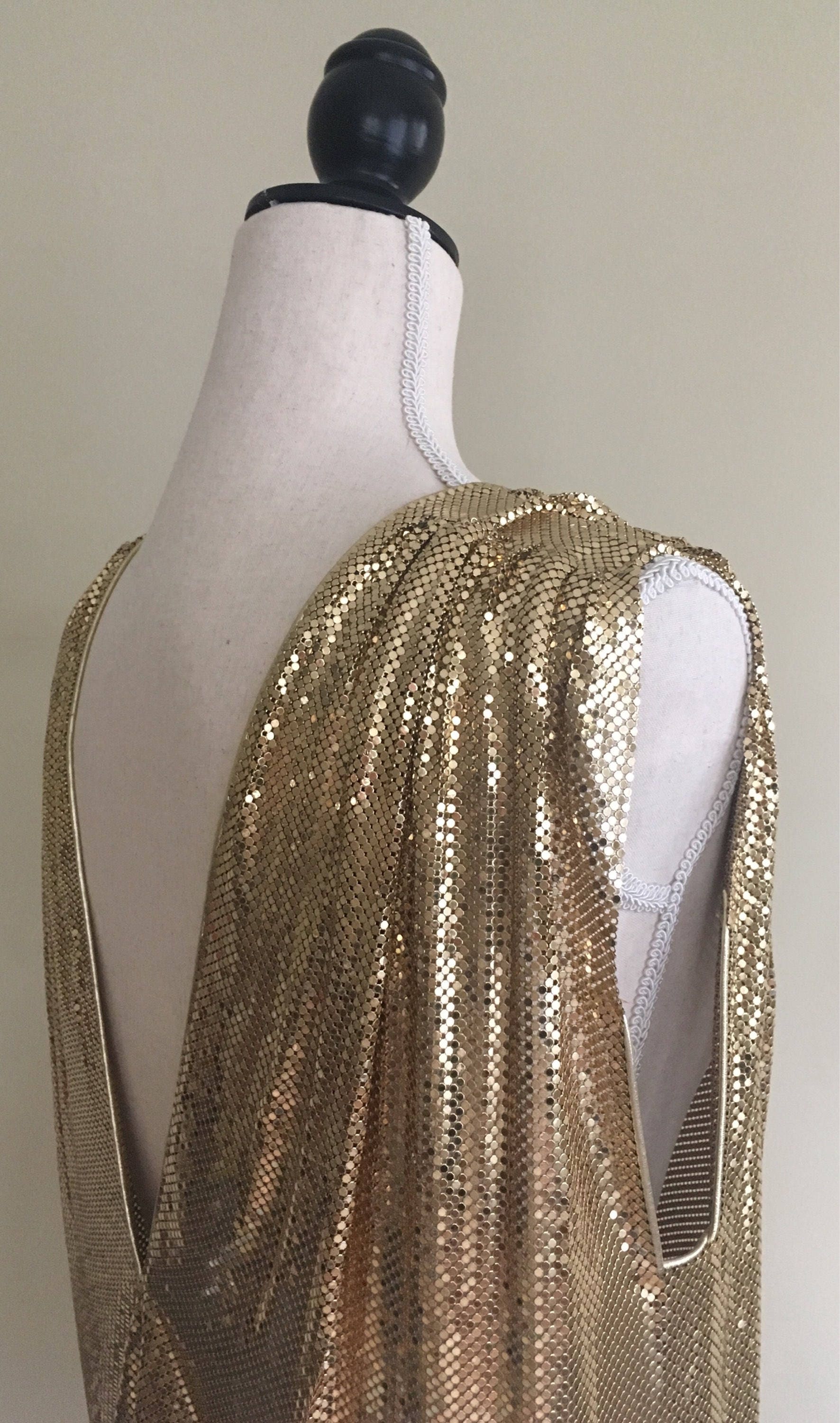 Gold Chain Mail Top Shirt Vintage 80s RARE HEAVY Mesh Disco Glam Party ...