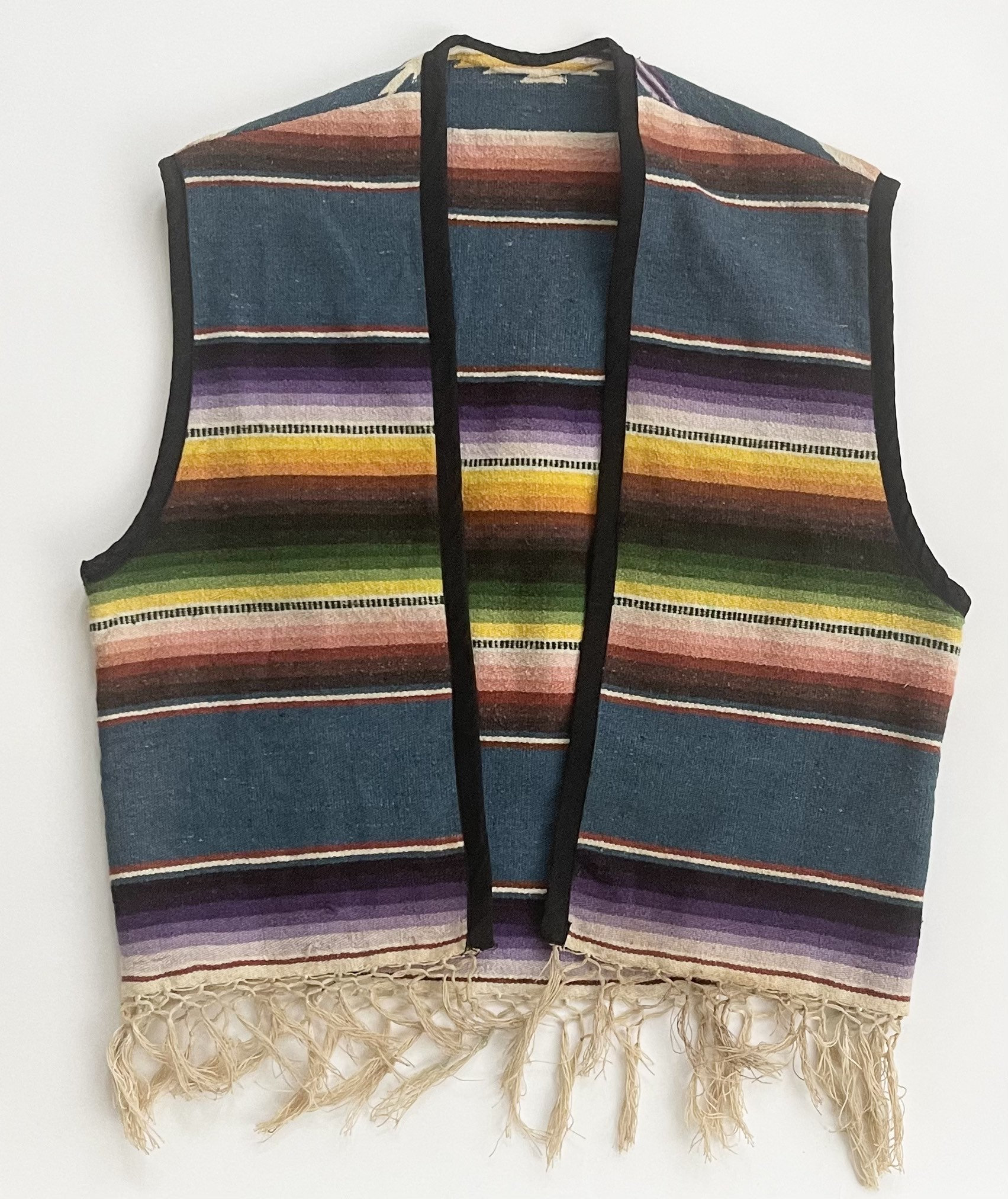 Blue Serape Southwest Vest Vintage Repurposed 60s Serape Crafted into a ...