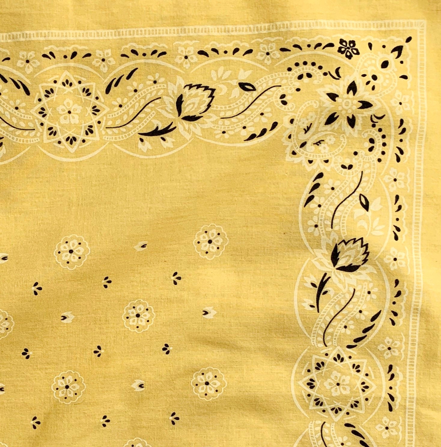 Faded Yellow Bandana Vintage 80s Color Fast Made in USA Sun Drenched ...