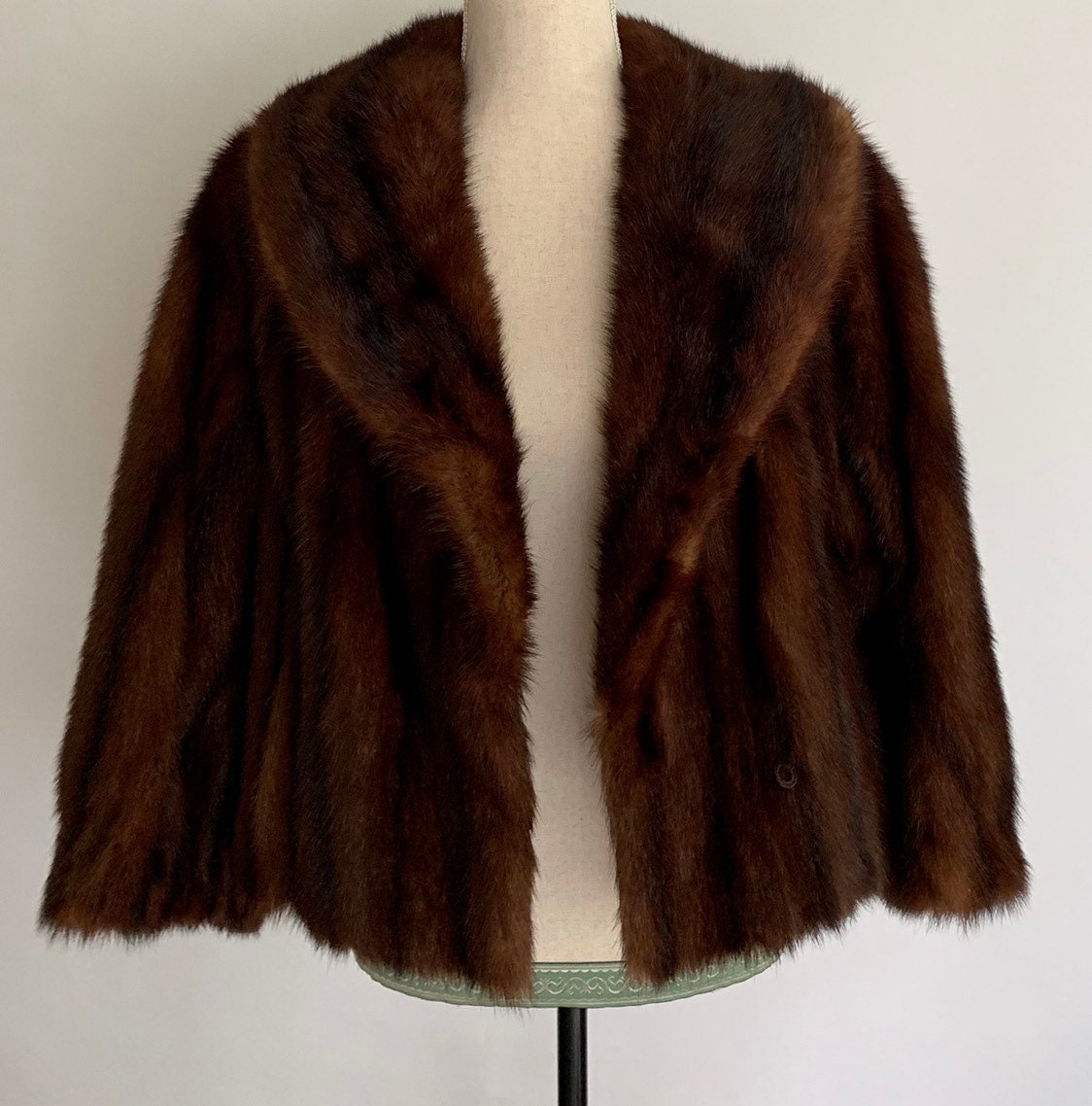 Short Glossy Mink Jacket Coat Vintage 50s 60s Gorgeous Mahogany Dark ...