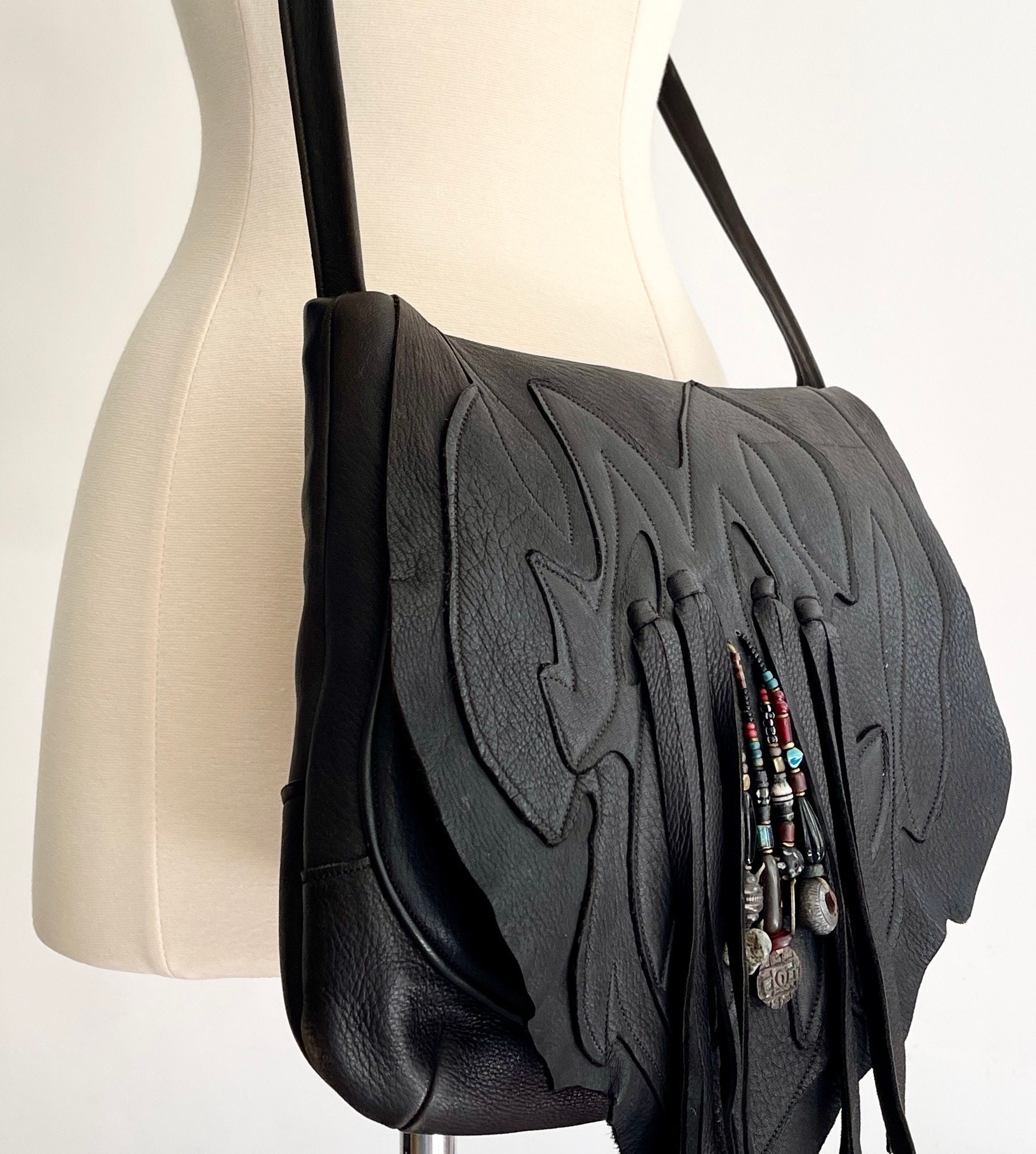 Pat Smiley Western Bag Fringe Detail Handmade Designer Soft Black ...