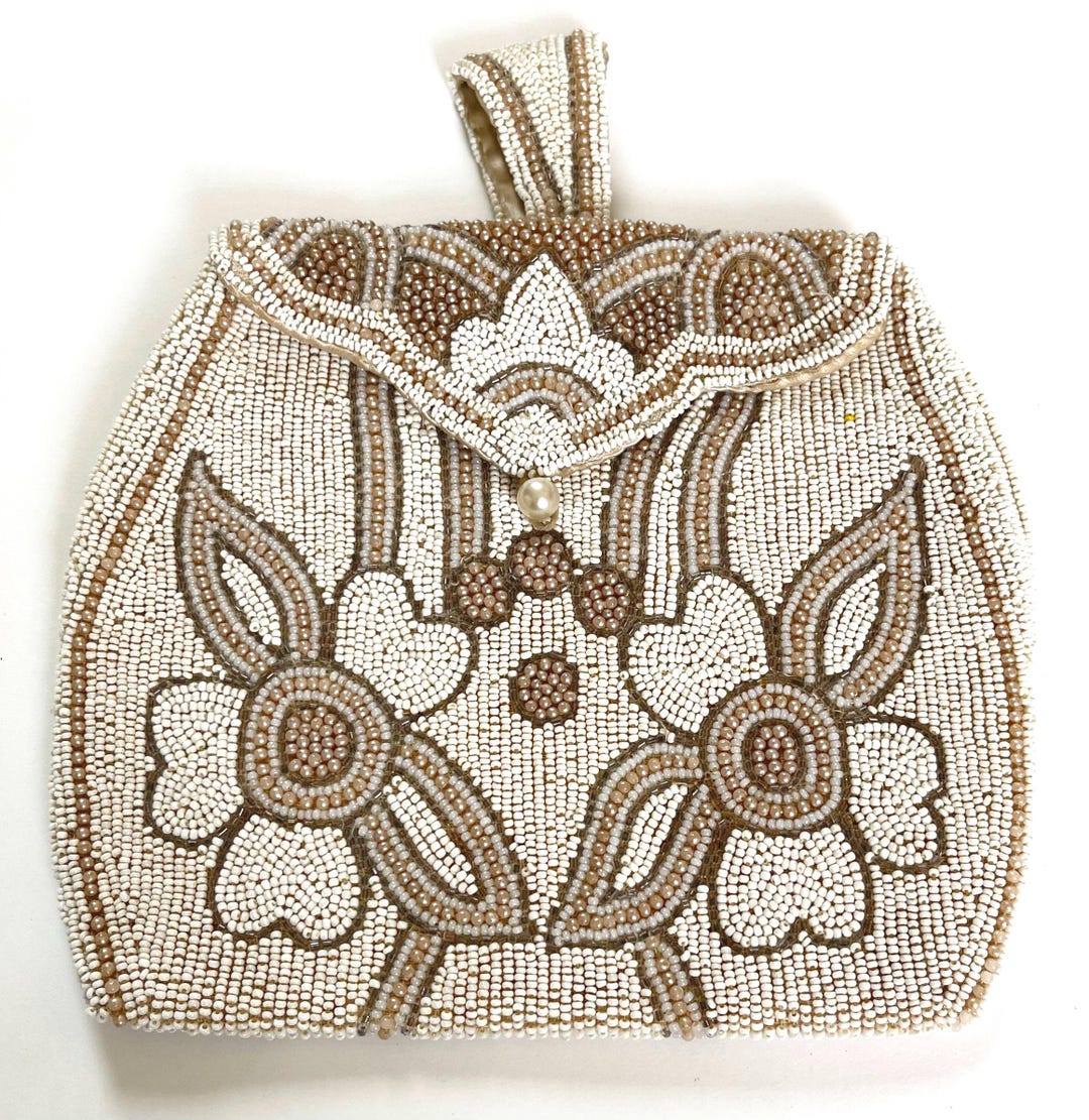 Antique Beaded Finger Purse Bag Wedding Bridal Heirloom Purse Something ...