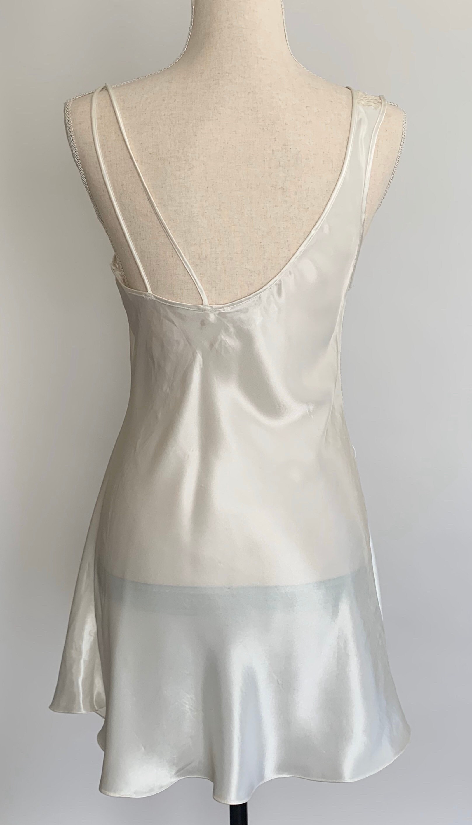 Victorias Secret Ivory Nightie Nightgown Slip Lingerie Vintage 90s
