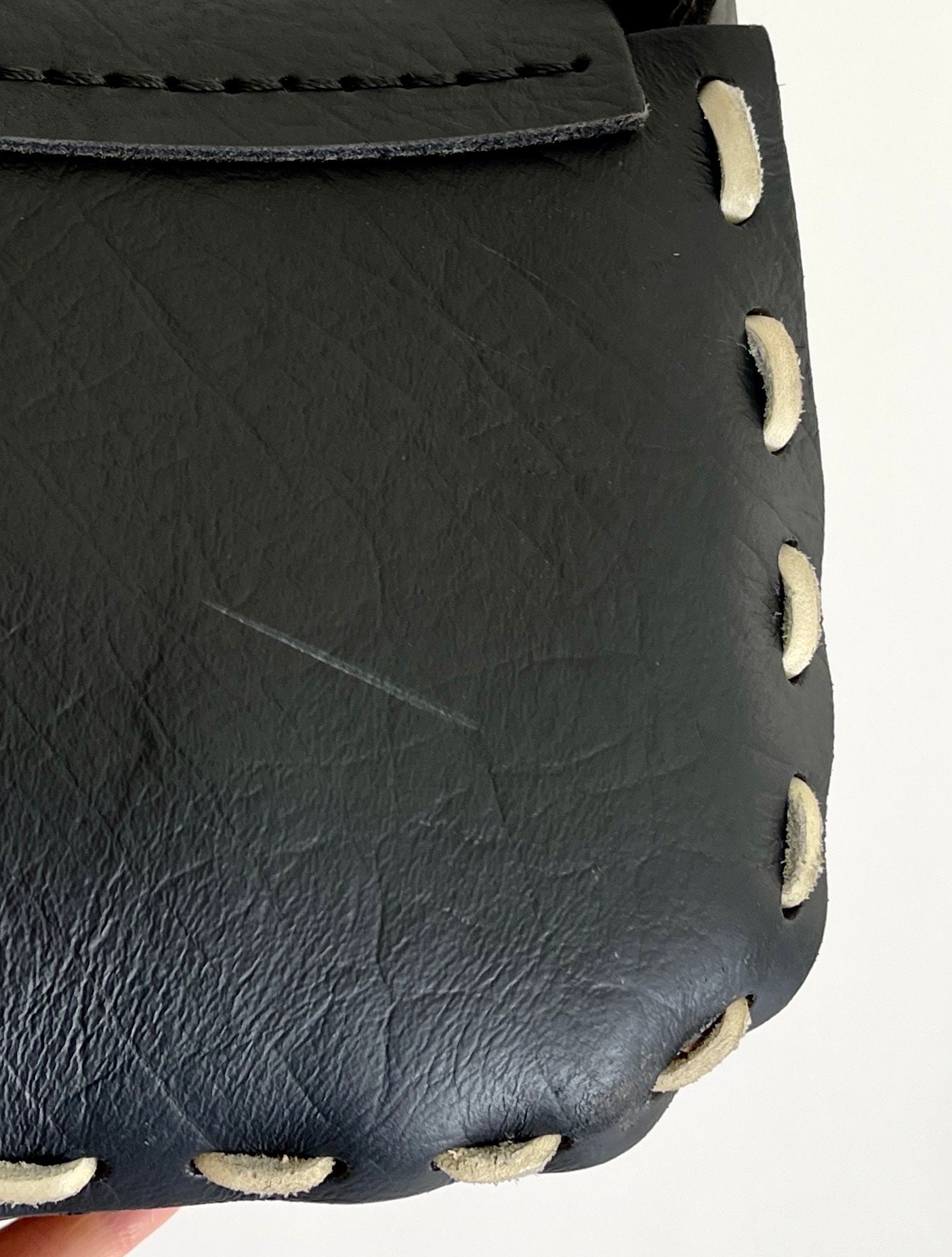 Pristine Western Black Bag Purse Handmade Vintage Soft Black Leather ...