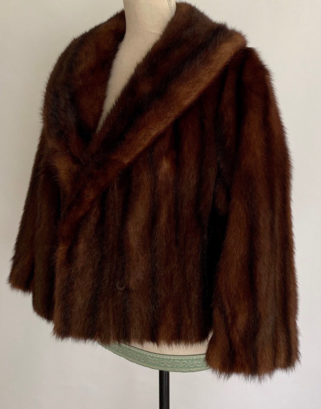 Short Glossy Mink Jacket Coat Vintage 50s 60s Gorgeous Mahogany Dark ...