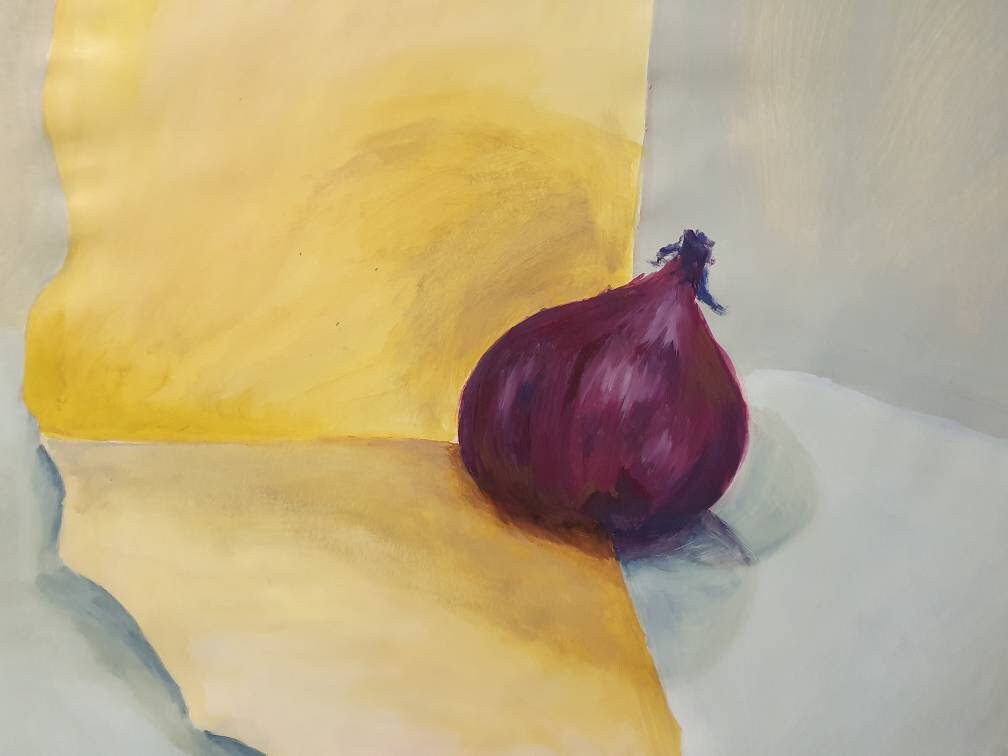 Original Oil Painting Still Life With Red Onion Affordable - Etsy