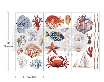 AMAZING SEA LIFE Transfer, Rub on Transfers, Redesign With Prima,small ...