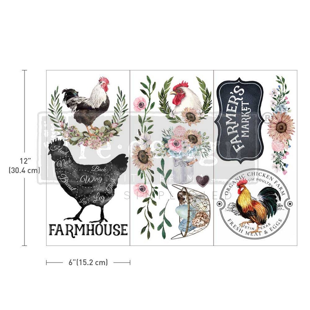 Morning Farmhouse Rooster Small Transfer by Redesign With Prima ...