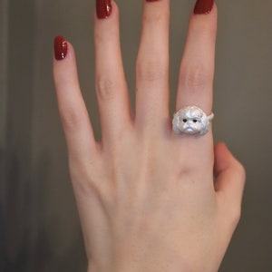 Shih Tzu Dog Ring Sterling Silver. Dog Face Ring. Shih Tzu Lover Gift ...