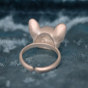 Cute French Bulldog Ring in Sterling Silver. Aninal Ring Signet Ring ...