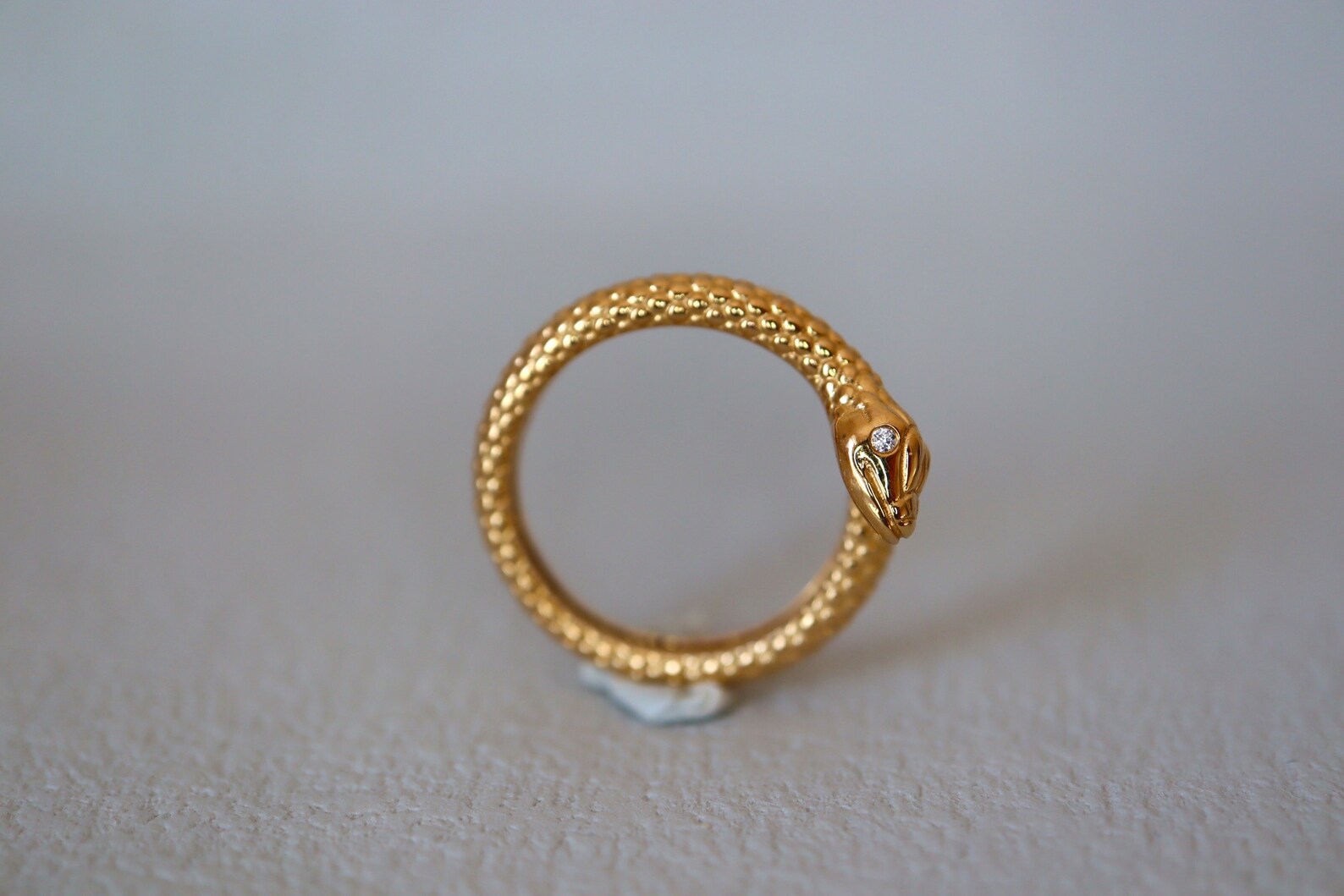 Solid Gold Snake Ring 14K Ring Diamond Serpent Jewelry Gift for Her ...