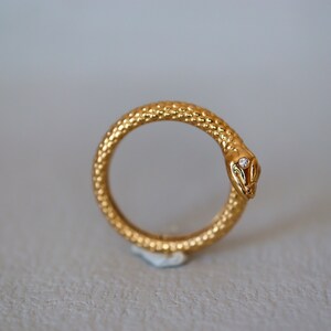 Solid Gold Snake Ring 14K Ring Diamond Serpent Jewelry Gift for Her ...