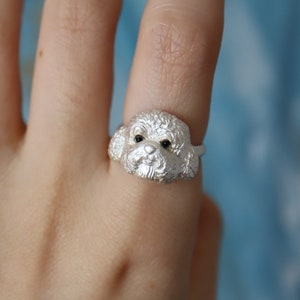 Cute Poodle Dog Ring Sterling Silver Pet Lover Ring Poodle Statement ...