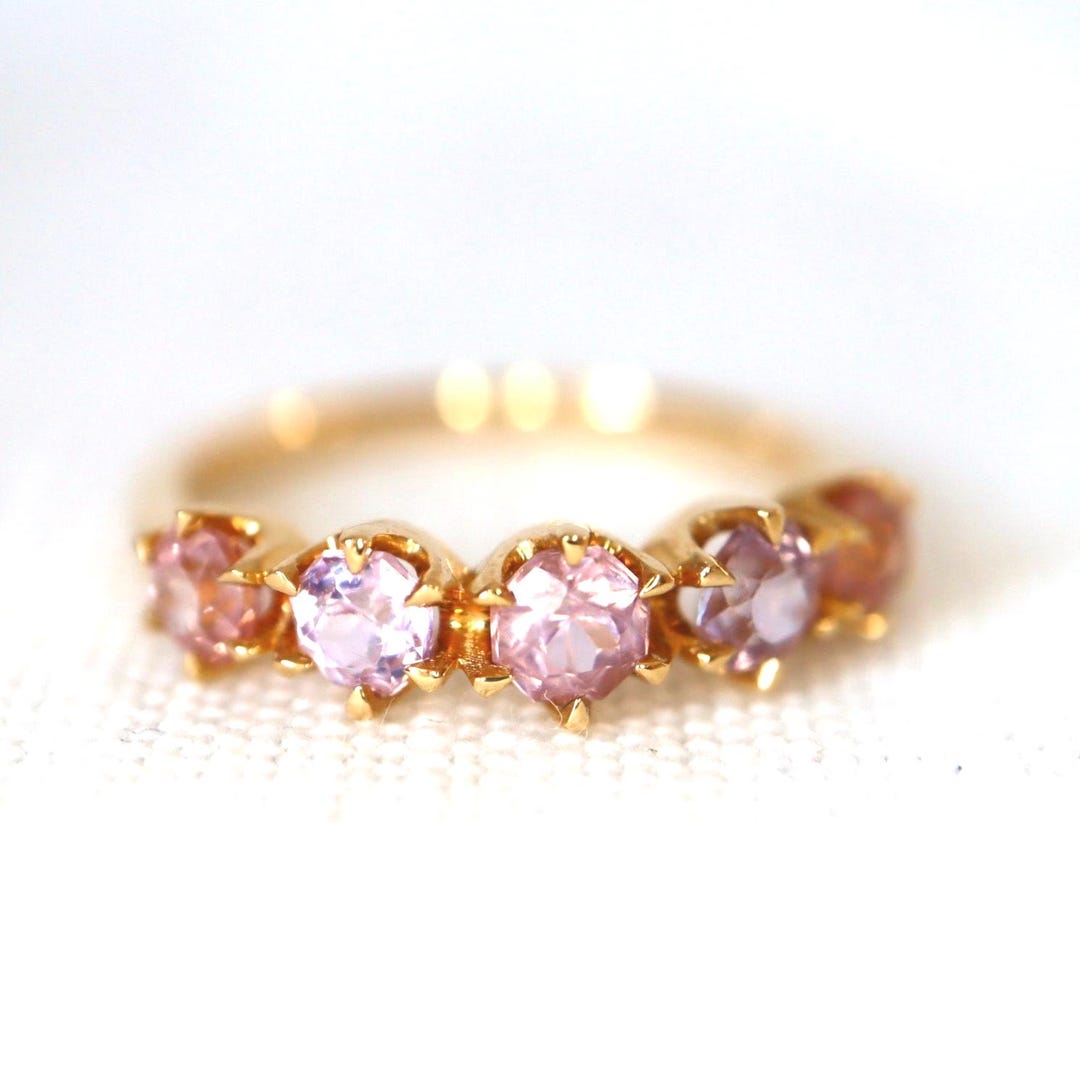 Natural Pink Spinel Band Peach Spinel Victorian Inspired Wedding ...