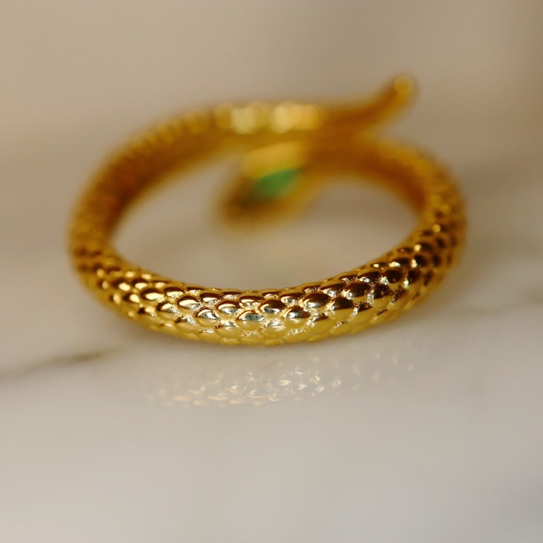 Solid Gold Snake Ring Snake Band in Yellow Gold Jewelry Viper - Etsy