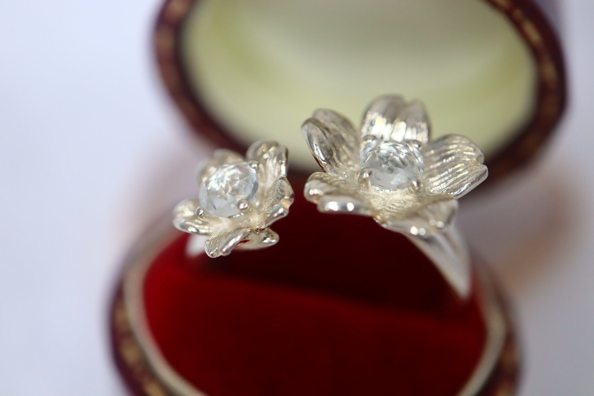 Cherry Blossom Toi Et Moi Ring. Sterling Silver Floral Ring With ...