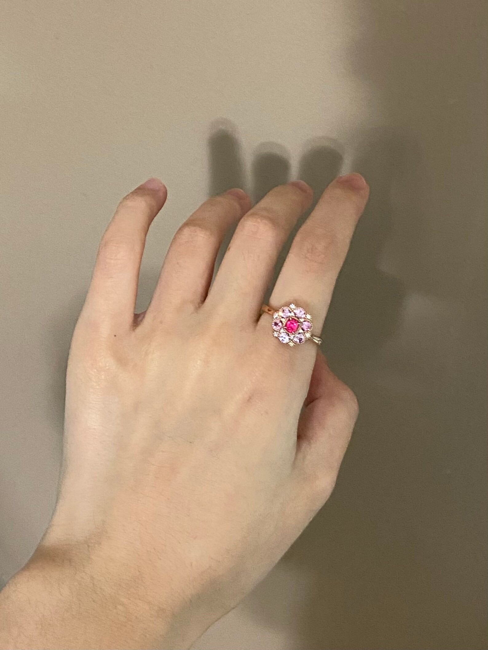 Jedi Neon Pink Spinel Ring - Aesthetic Pink Statement Rings for Wedding ...