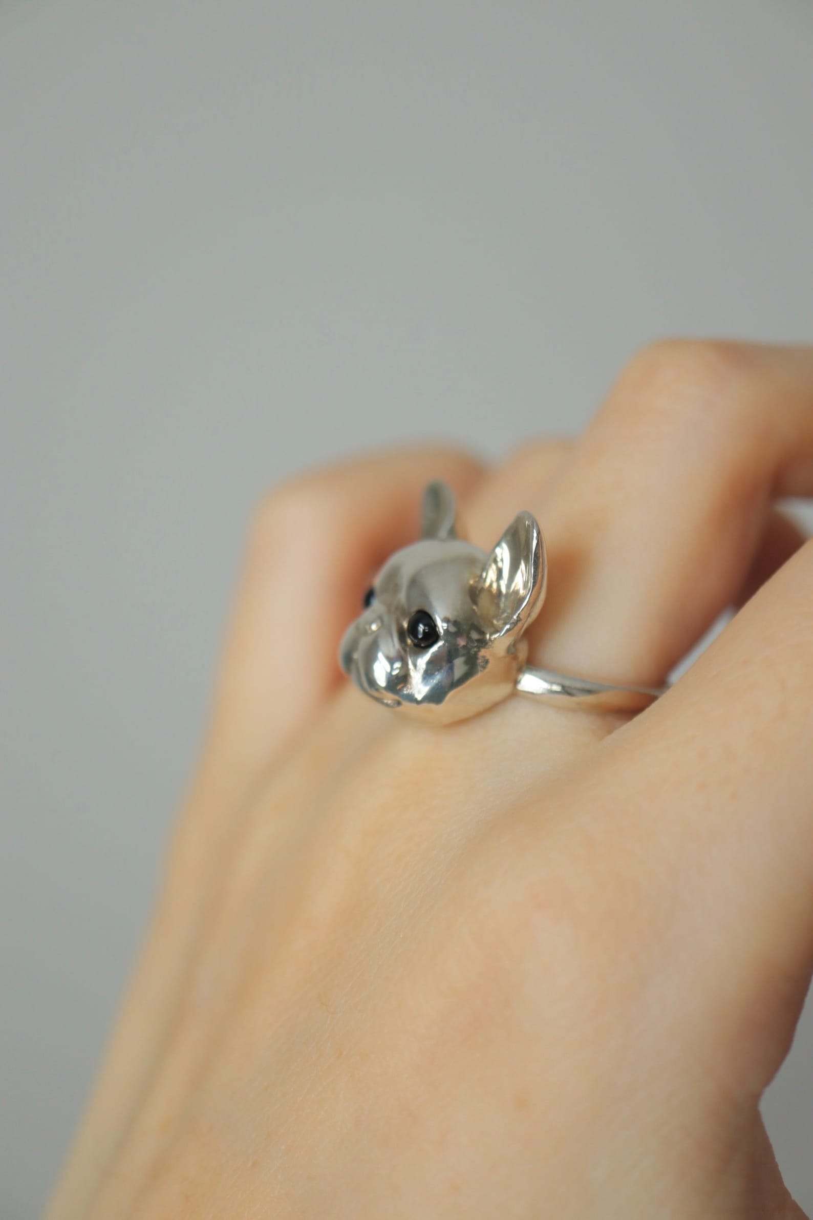 Cute French Bulldog Ring Silver Frenchie Face Ring French Bulldog Mom ...