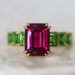 Made to Order. Pyrope Garnet Halo Ring With Tsavorite Garnets Neon ...
