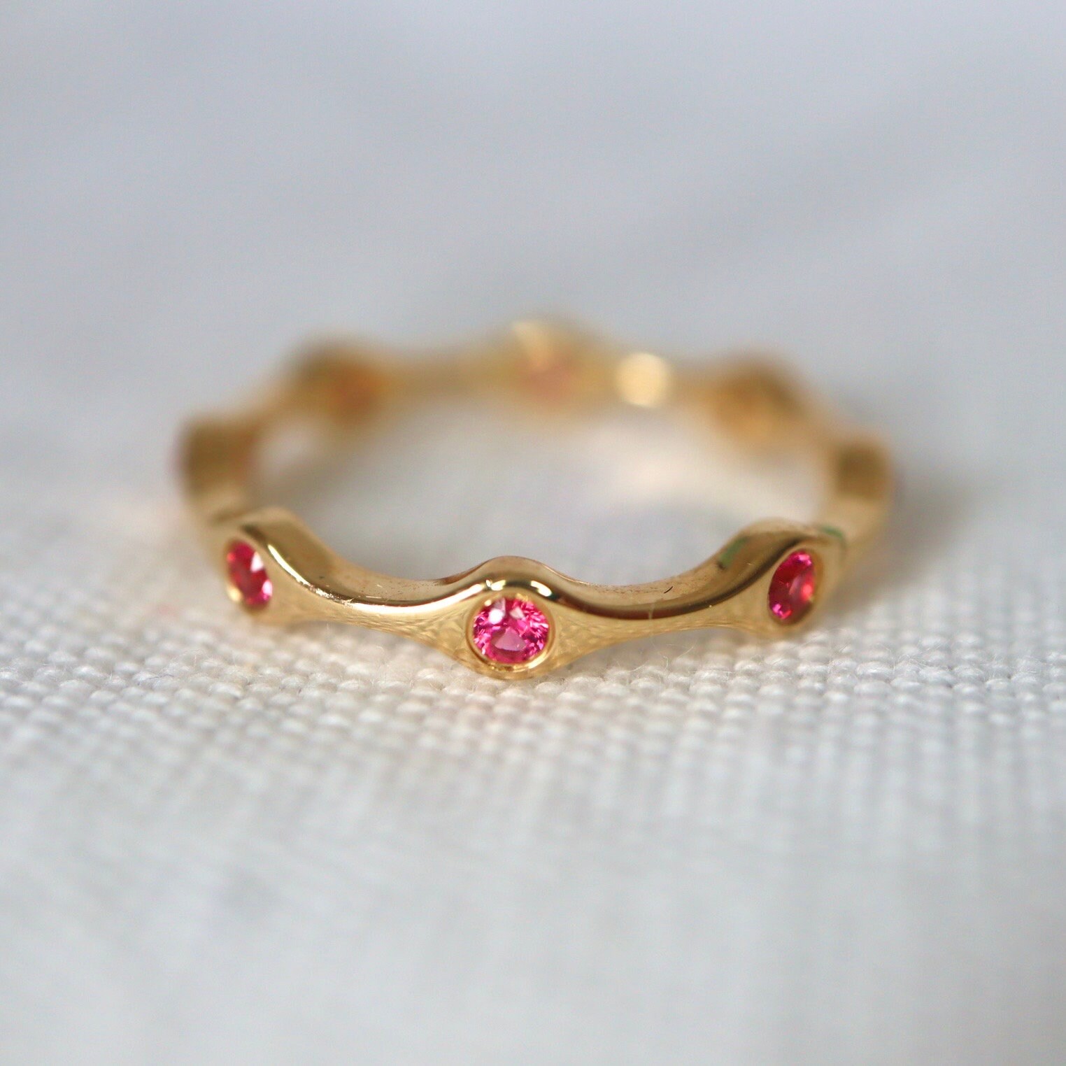 Pink Spinel Eternity Band Natural Neon Pink Spinel Eternity Band ...