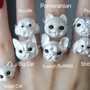 Cute Pet Face Ring in Sterling Silver. Custom Pet Jewelry. Cat Owner ...
