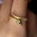 Solid Gold Snake Ring 14K Ring Diamond Serpent Jewelry Gift for Her ...