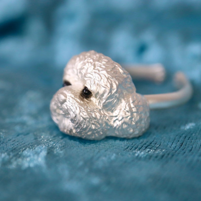 Cute Poodle Dog Ring Sterling Silver Pet Lover Ring Poodle Statement ...