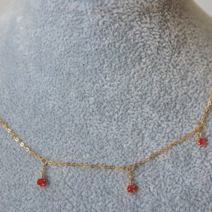 Neon Red Spinel Dainty Necklace Jedi Spinel Station Chocker Necklace ...