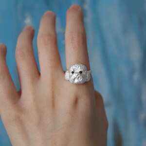 Cute Poodle Dog Ring Sterling Silver Pet Lover Ring Poodle Statement ...