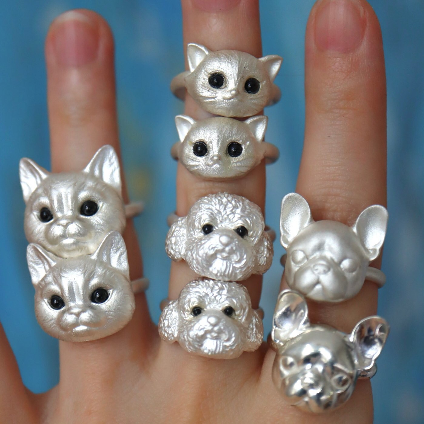 Cute French Bulldog Ring in Sterling Silver. Aninal Ring Signet Ring ...