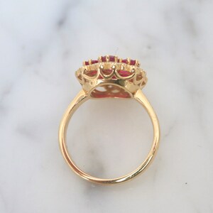 Made to Order. Ruby and Diamond Flower Ring. Victorian Ruby Floral Ring ...
