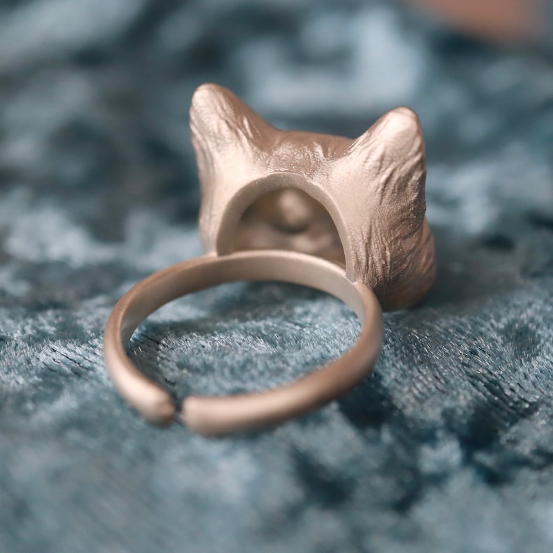 Cute Cat Face Ring in Sterling Silver. Custom Pet Jewelry. Cat Owner ...