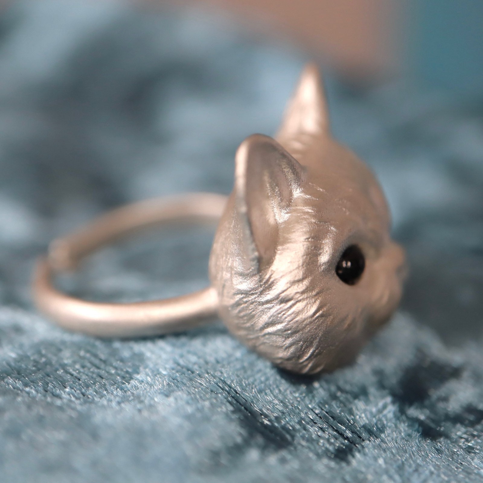 Cute Cat Face Ring in Sterling Silver. Custom Pet Jewelry. Cat Owner ...